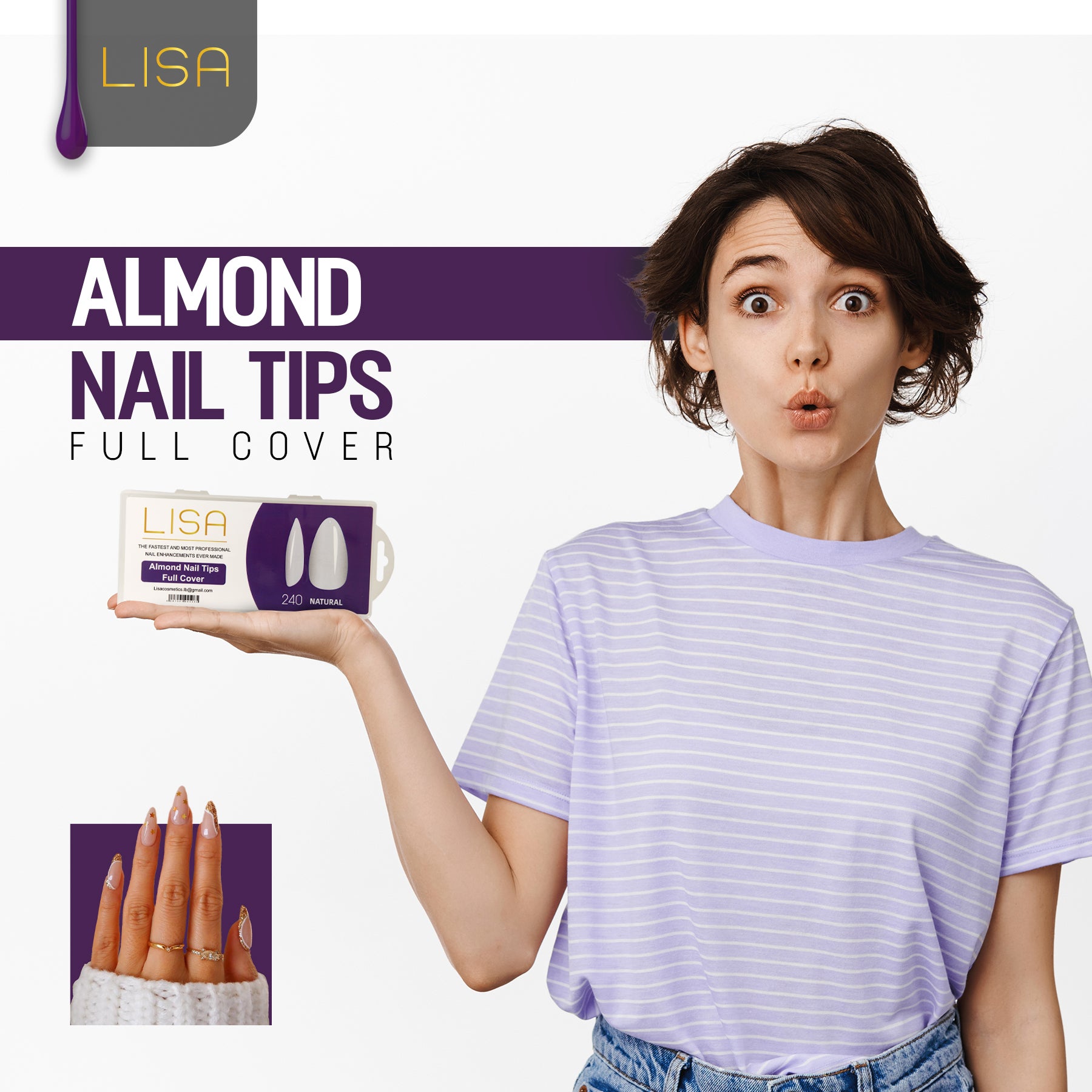 Lisa Almond Nail Tips – LISA Professional